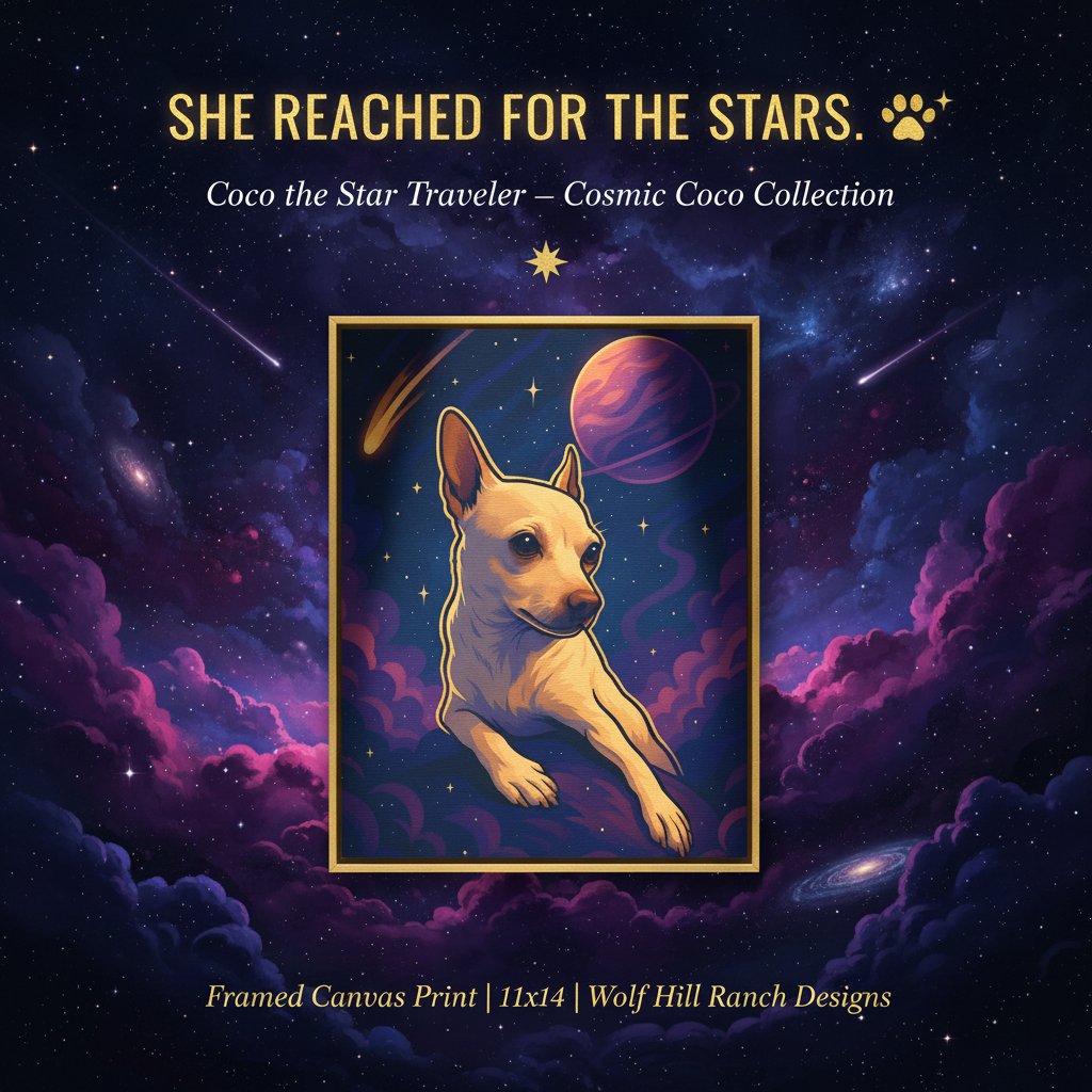 Coco the Star Traveler Cosmic Canvas Print 11x14 | Wolf Hill Ranch ...