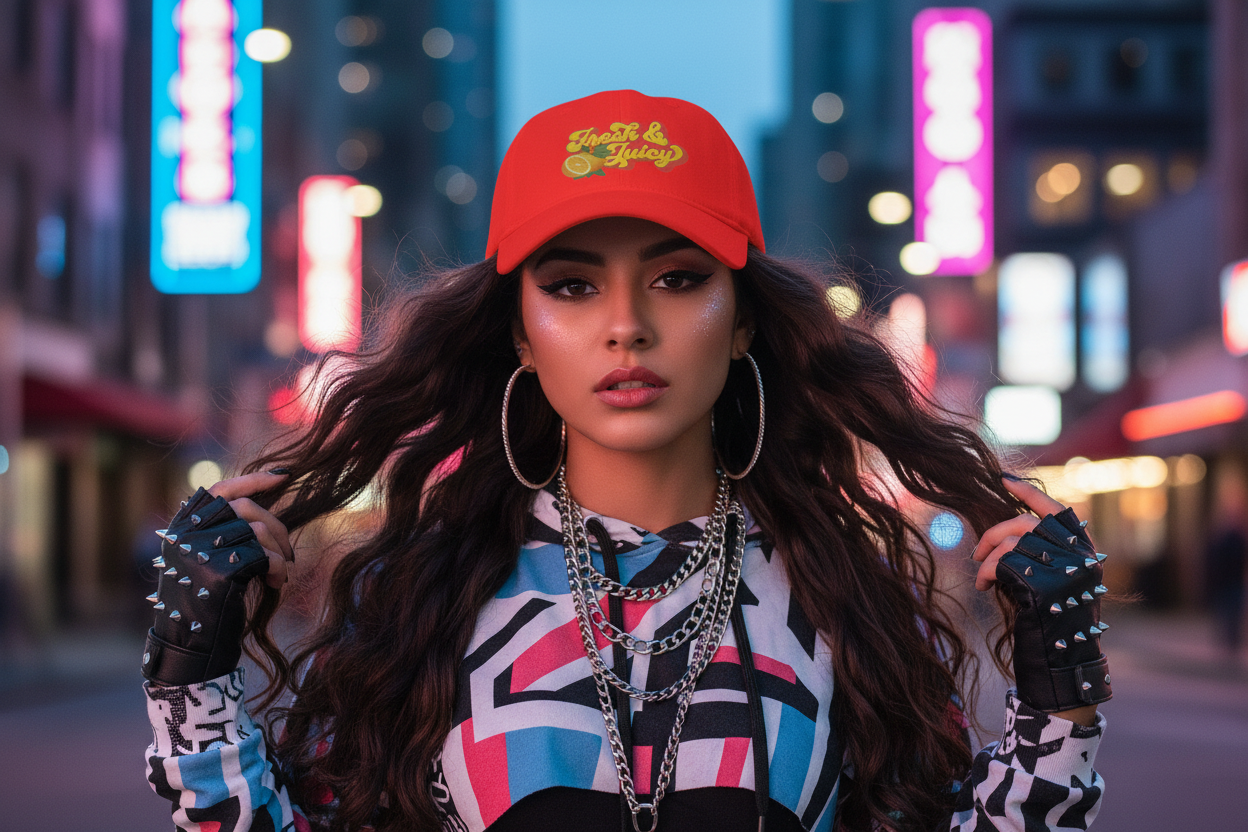 Fresh & Juicy Baseball Cap — Red Citrus Graphic Low Profile Hat – Wolf ...